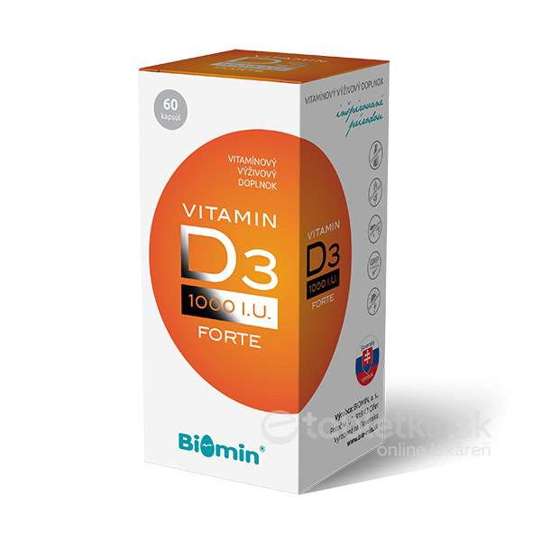 BIOMIN VITAMIN D3 FORTE 1000 I.U. 60 kapsúl | etabletka