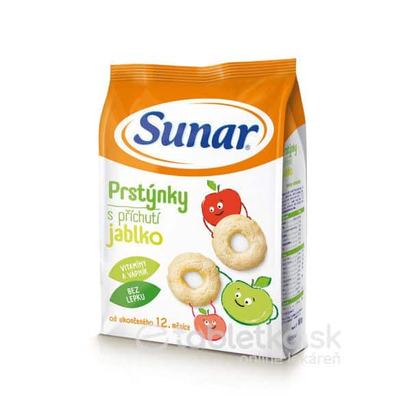 Sunar (Sunárek) Detský snack Prstienky s príchuťou jablko 50g | etabletka