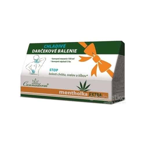 Cannaderm MENTHOLKA EXTRA - darčekové balenie (chladivé konopné mazanie ...