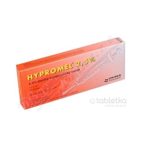 HYPROMEL 2,5% roztok viskoelastický očný sterilný, injekčná striekačka ...