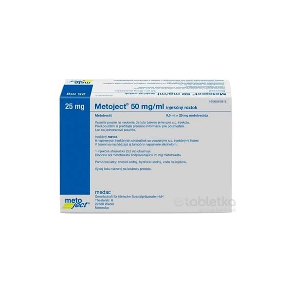 Metoject 50 mg/ml injekčný roztok | etabletka