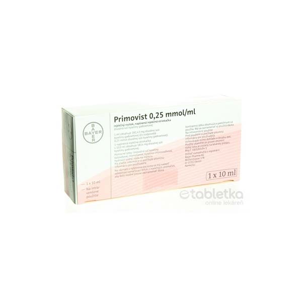 Primovist 0,25 mmol/ ml, naplnená inj. striekačka | etabletka