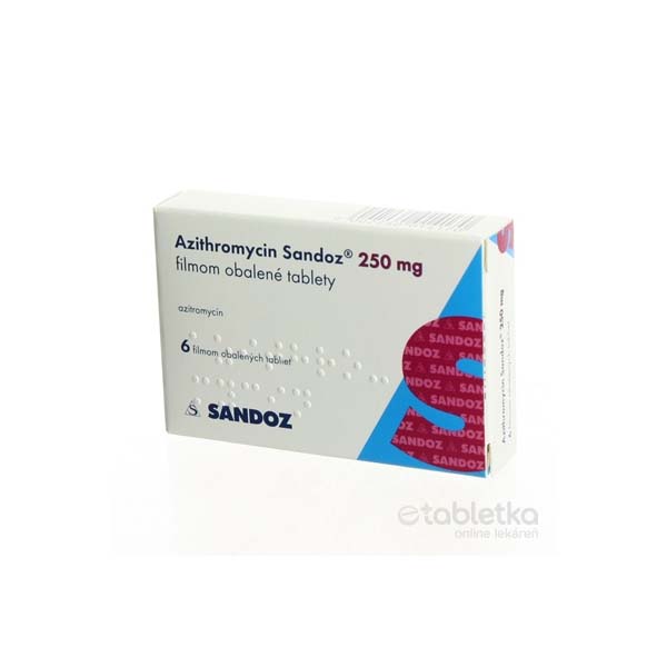 Azithromycin Sandoz 250 mg filmom obalené tablety | etabletka