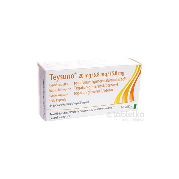 Teysuno 20 mg/5,8 mg/15,8 mg tvrdé kapsuly | etabletka