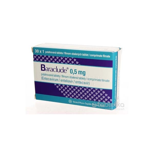 Baraclude 0,5 mg filmom obalené tablety | etabletka