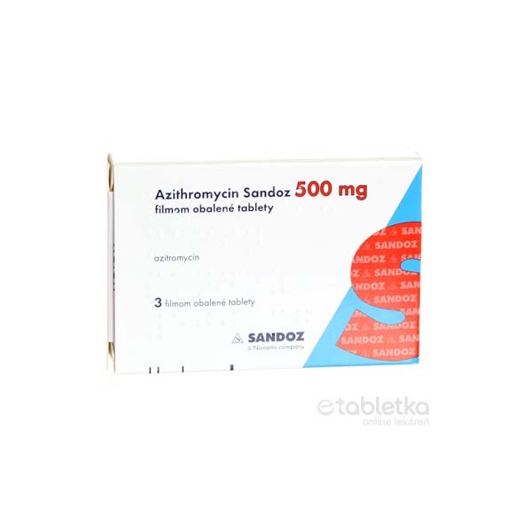 Azithromycin Sandoz 500 mg filmom obalené tablety | etabletka