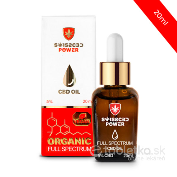 SwissCBD Power CBD olej Full Spectrum 5% kvapky 20ml | etabletka