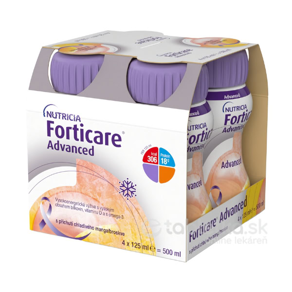 FortiCare Advanced s príchuťou chladivého manga/broskyne 4x125ml ...