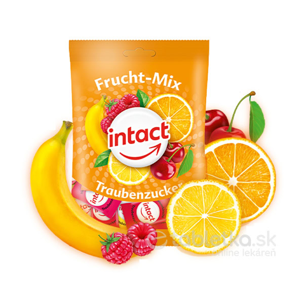 INTACT hroznový cukor cukríky Frucht Mix 75g | etabletka