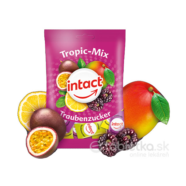 INTACT hroznový cukor cukríky Tropic Mix 75g | etabletka