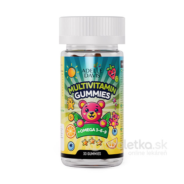ADELLE DAVIS Multivitamín GUMMIES + OMEGA 3,6,9 príchuť pomaranč 30 ...