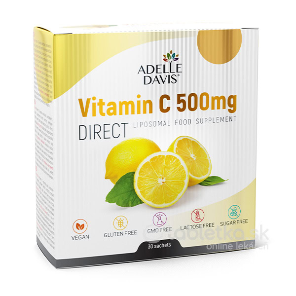 ADELLE DAVIS Vitamin C 500mg DIRECT lipozomálny 30 vrecúšok | etabletka