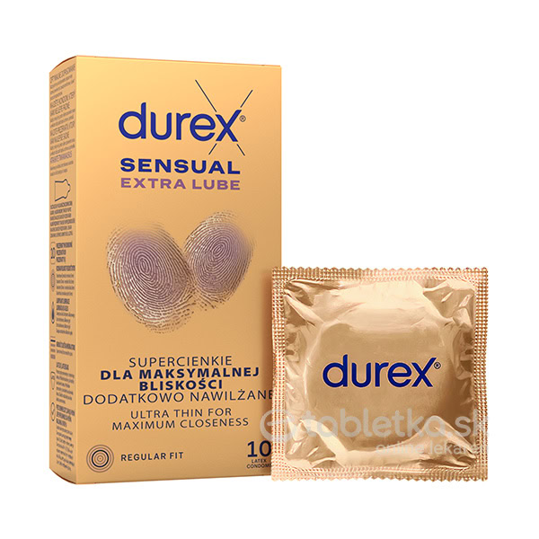 Durex SENSUAL Extra Lube 10 kusov | etabletka