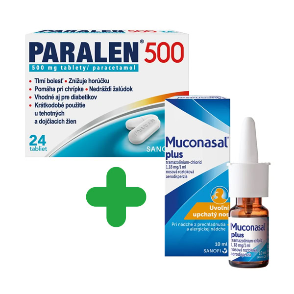 PARALEN 500 500mg 24 tabliet + MUCONASAL PLUS sprej do nosa 10ml ...
