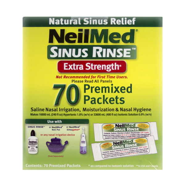 NeilMed SINUS RINSE Extra Strength Hypertonic (morská soľ), na hygienu nosa 70 vrecúšok | etabletka