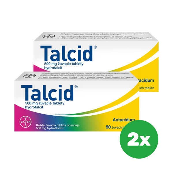 Talcid 500mg 2x50 žuvacích tabliet | etabletka